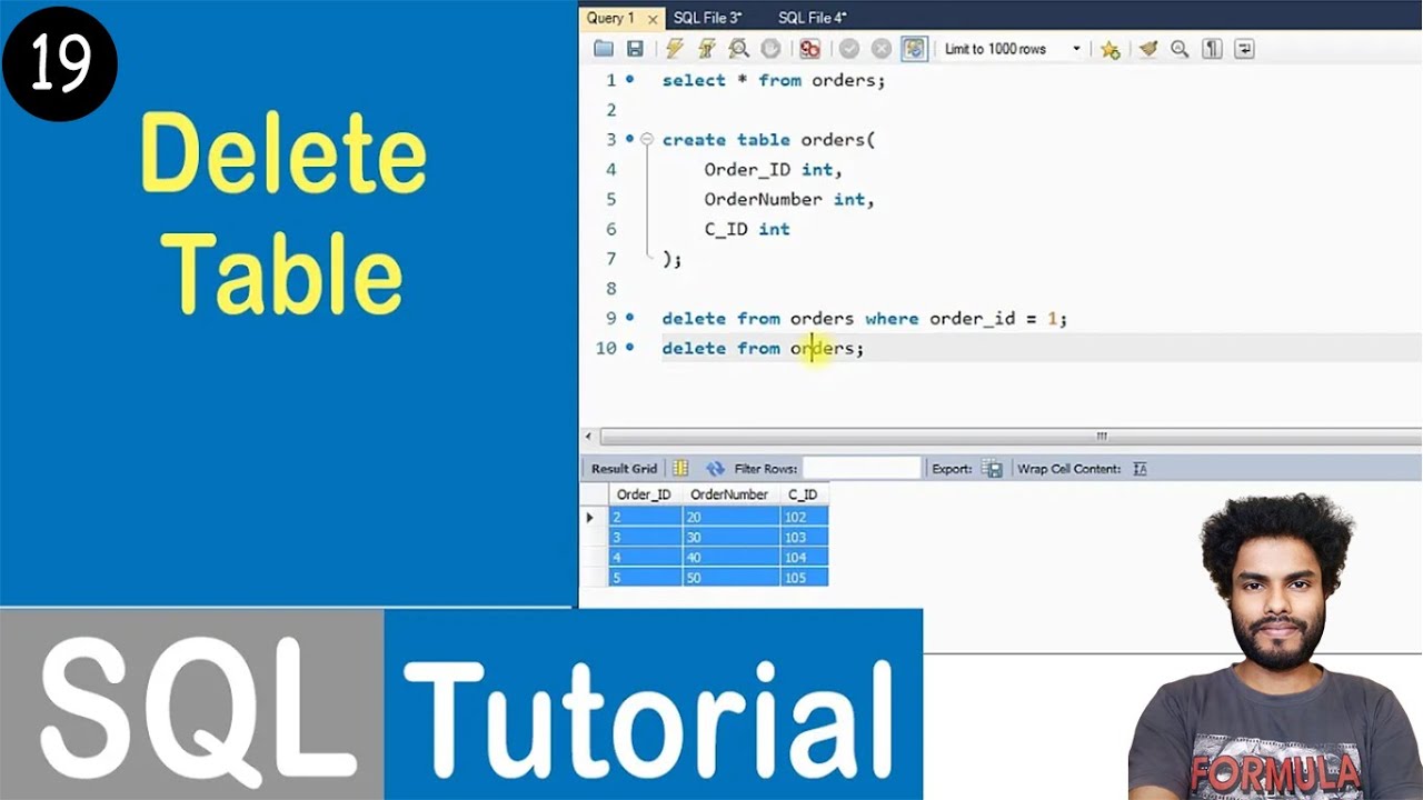 #19 Delete Table Statement in SQL | SQL Tutorial