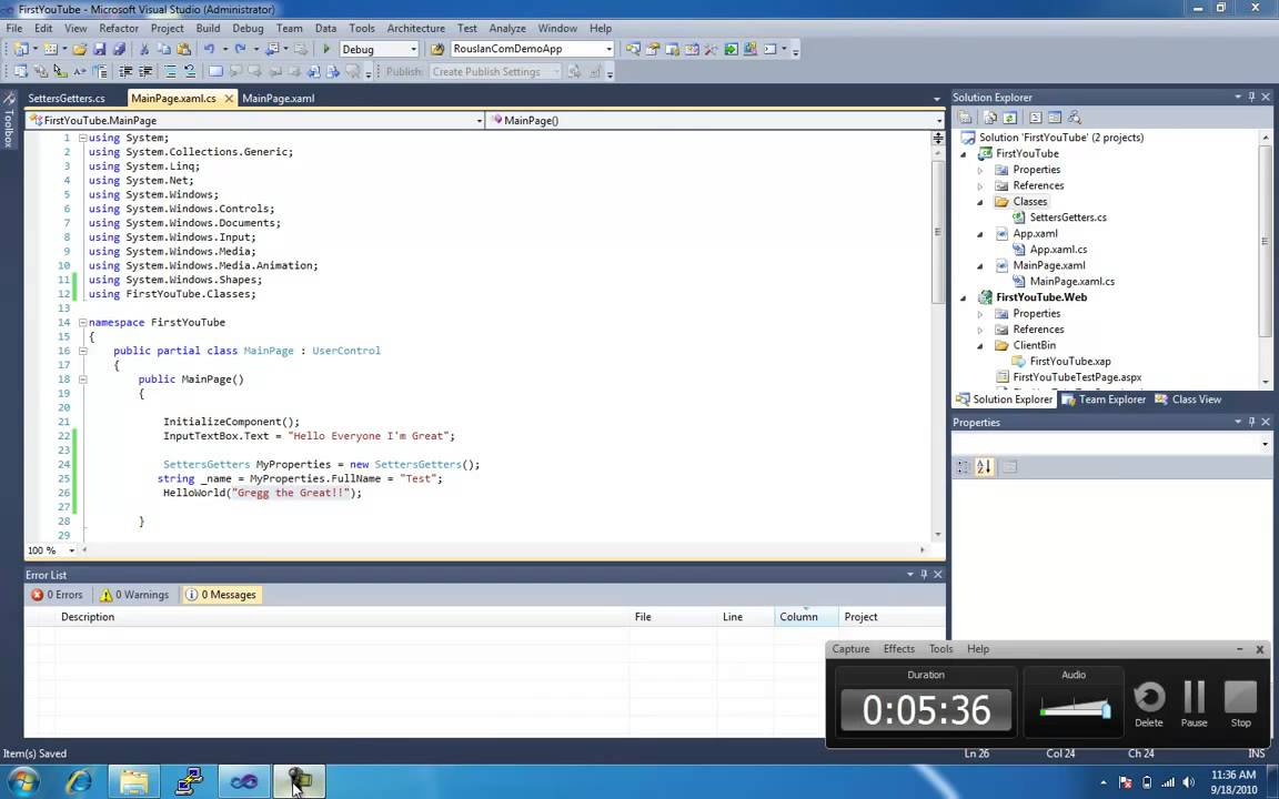 Silverlight 4 Tutorial 3 Basic Programming Part 2