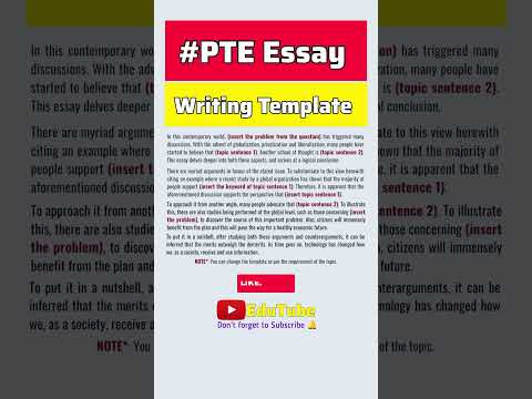 PTE Essay Writing Template | #pte #ielts #english #pteexam #template #educational #shorts