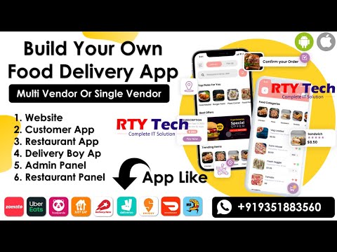 Food Delivery App like Swiggy , Zomato , Instacart, Doordash , Uber Eat , Grubhub | #RTYTechServices