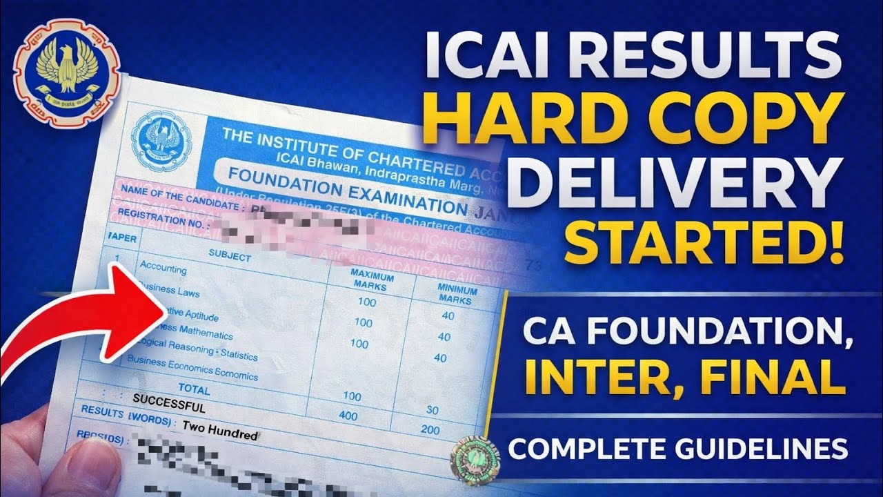 ICAI Result Hard Copy 2026 Started 🔥 CA Foundation, Inter, Final | How to Get + Complete Guidelines