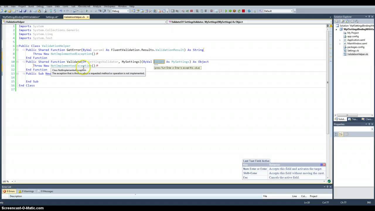 WPF Settings Binding With Validation