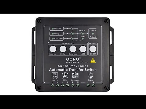 Manual and Automatic Transfer Switch, 3 Input 1 Output AC 120V or 230V 20A, ATS Auto Transfer Switch