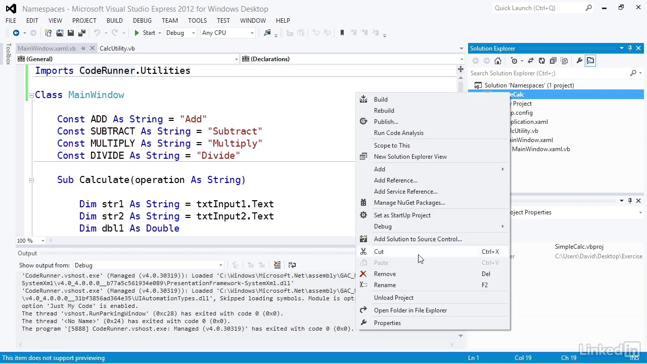 7 3 Namespaces : Visual Basic Essential Training