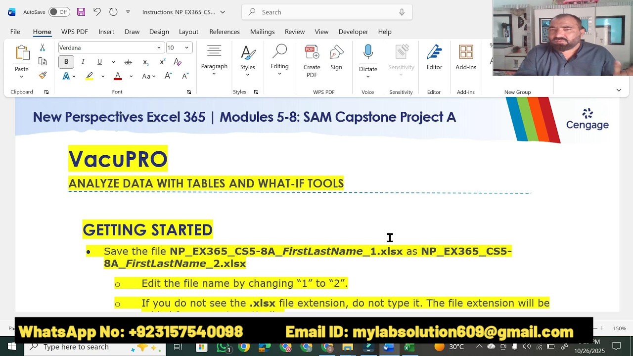 New Perspectives Excel 365  Modules 5-8  SAM Capstone Project A | VacuPRO