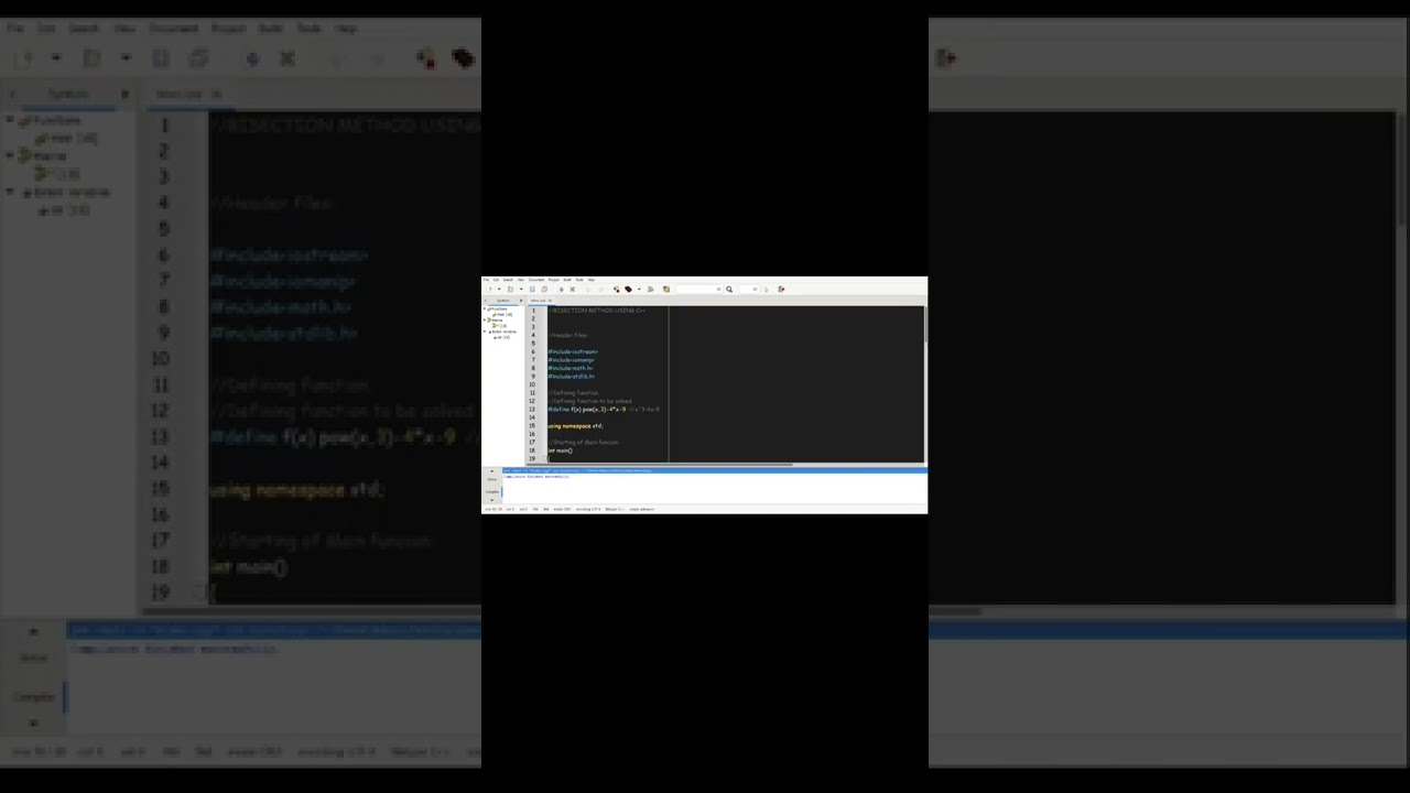 Bisection Method using c++
