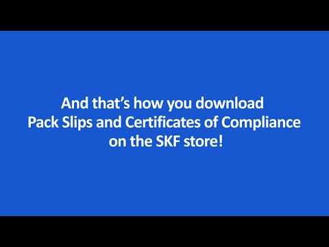 How to download certificate of compliance on SKFstore.com