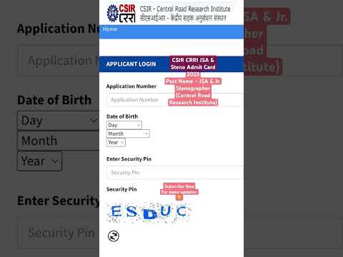 CSIR CRRI JSA & Steno Admit Card 2025Post Name JSA & Jr. Stenographer #admitcard #csirjsasteno #exam