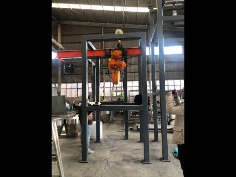 Big bag unloader working jumbo bag discharging