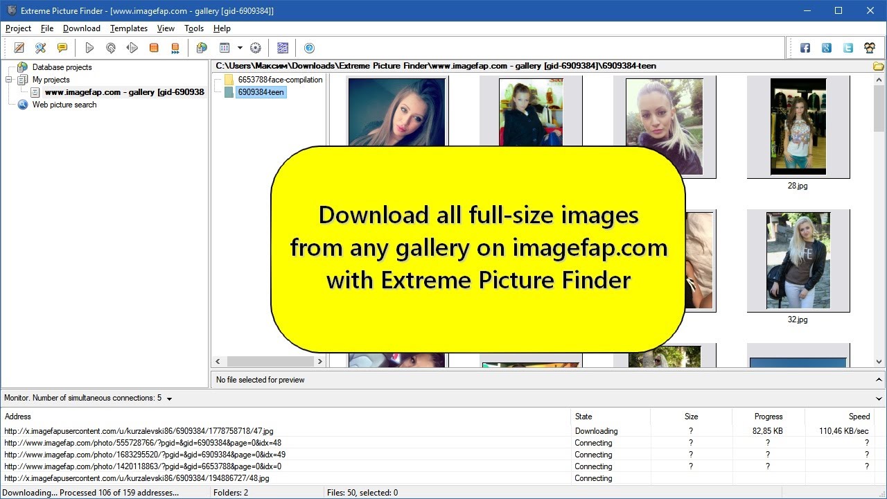 Download any imagefap.com gallery with Extreme Picture Finder