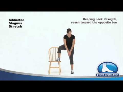 Static Standing Adductor Magnus Stretch | myworkouts.io
