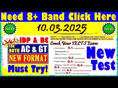 IELTS LISTENING PRACTICE TEST 2025 WITH ANSWERS | 10.03.2025