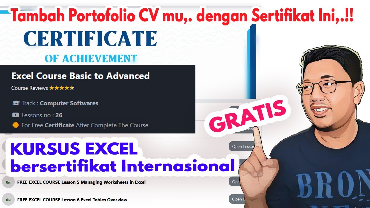 KURSUS INTERNATIONAL EXCEL BERSERTIFIKAT | Gratisss,...‼️‼️