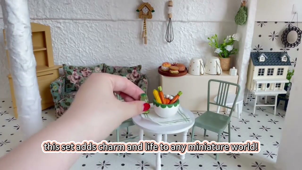 🍽 1:12 Scale Miniature Dining Room Set – Realistic & Cozy!