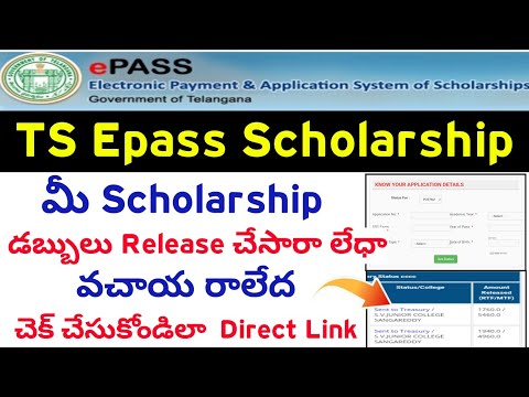 TS Epass Scholarship Check Your Scholarship Money Released or Not | How to TS scholarship Status