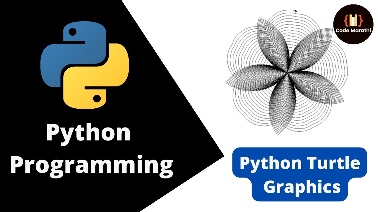 Sketched Flower With Python Programming | Python Turtle Graphics | Code Marathi