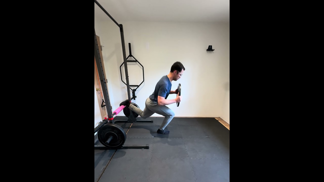 Split Squat RFE Drop with Weight, reflexive eccentric