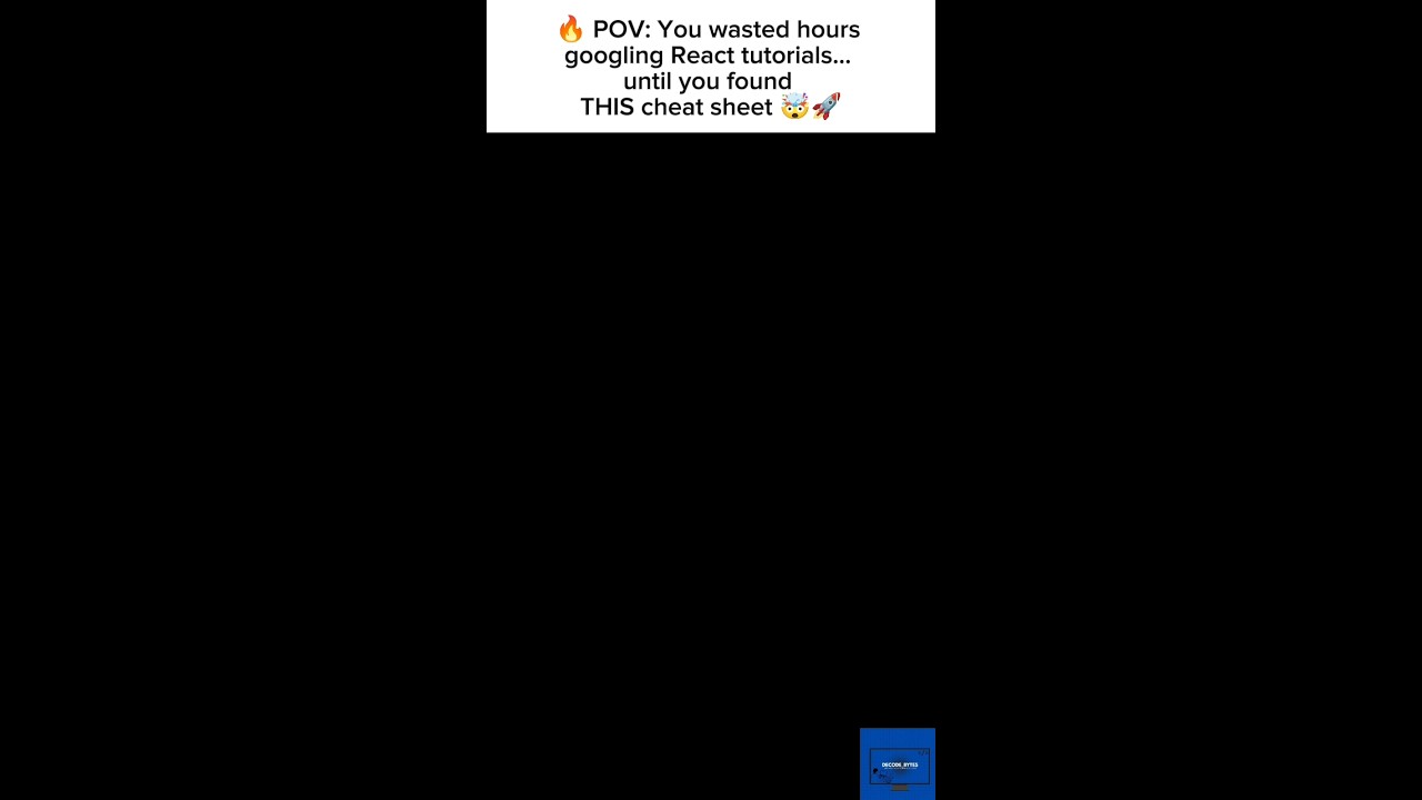 ✨ REACT CHEAT SHEET 2025 🔥 MASTER REACT IN MINUTES ⚡ #react #coding #programming #shorts