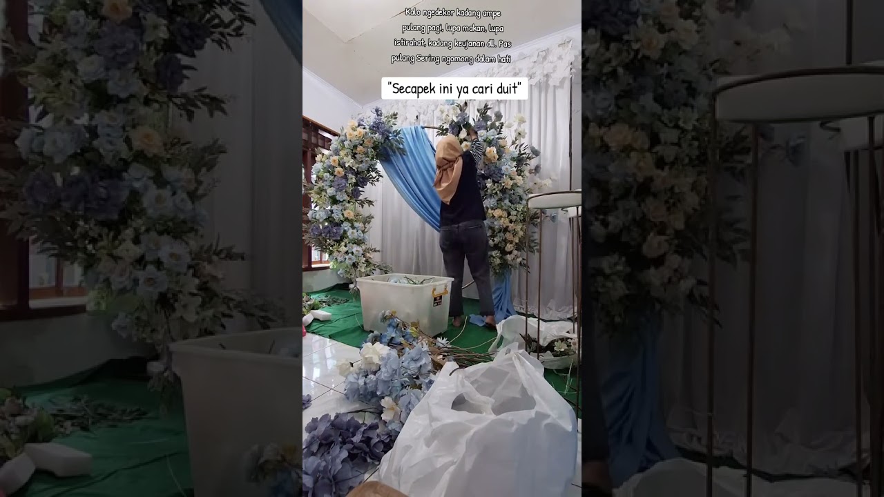 Tutorial dekorasi memakai ring bulat  #bunga #dekorhits #dekorasimodern #decoration #wedding