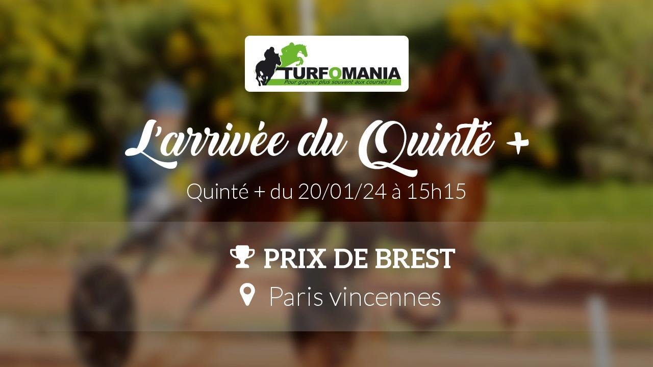 Turfomania Arrivée quinté du Samedi 20 Janvier 2024