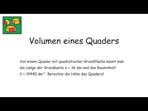 Volumen des Quaders – Aufgabe 3 | PRISMEN