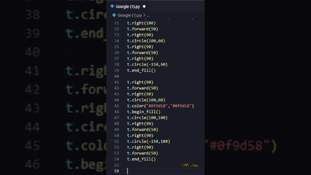 Create a Google Logo in Python | python turtle graphics | #shorts #programming #python