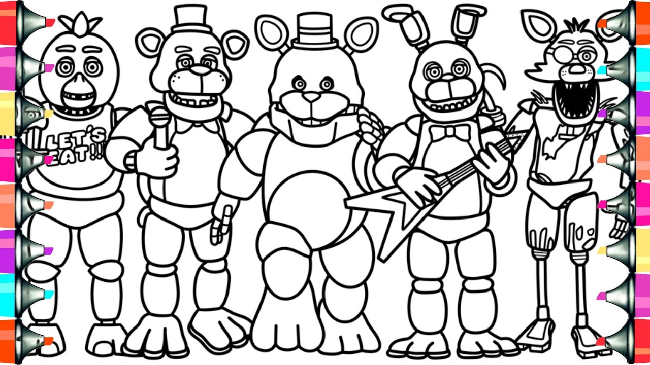 Five Nights at Freddy's Coloring Pages / How to Color FAST FREDBEAR in Hello Neighbor FNAF