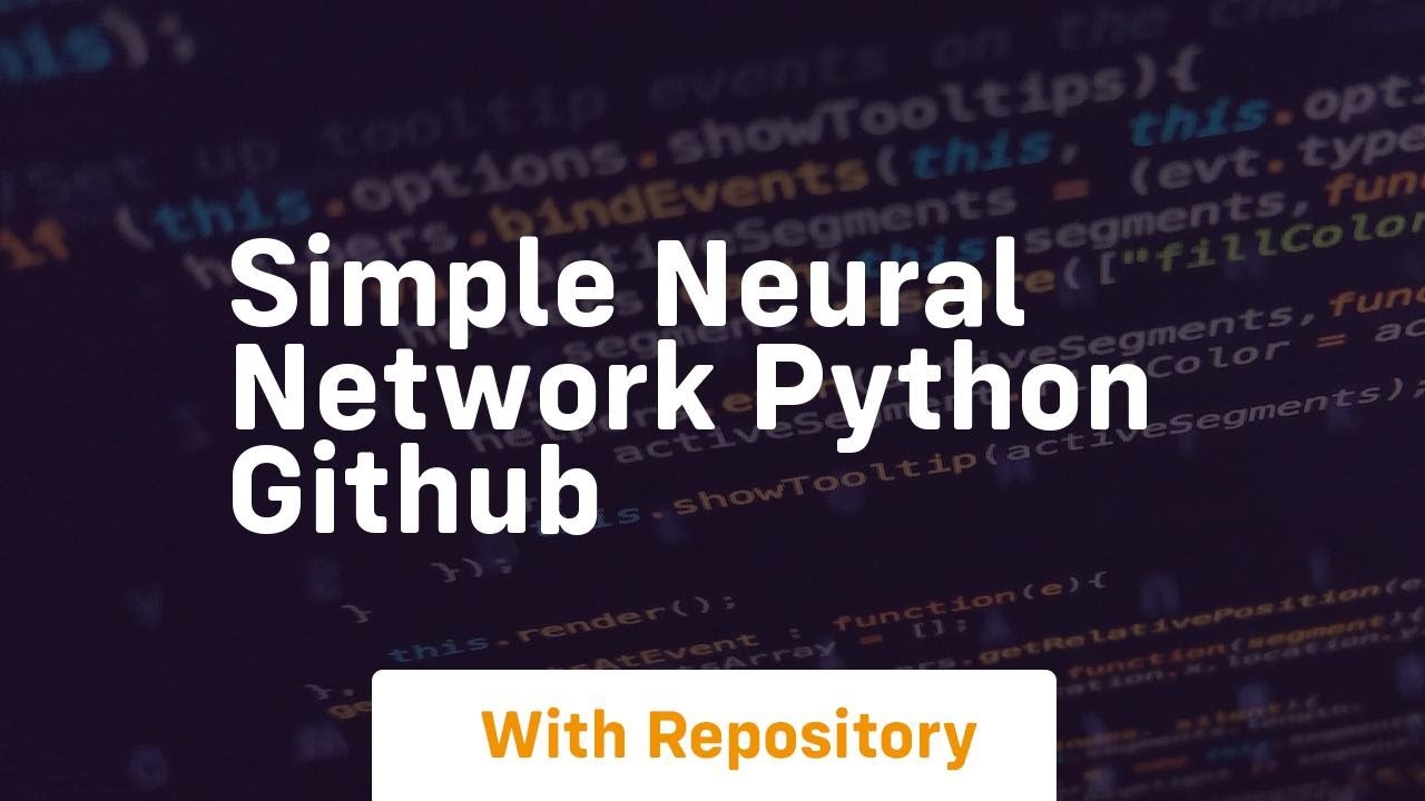 simple neural network python github