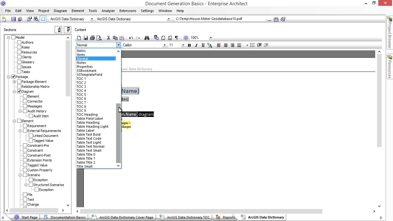 Enterprise Architect Document Generation Basics