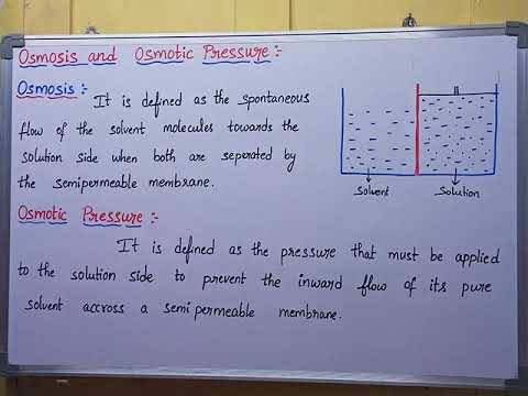 Osmosis and Osmotic pressure (Simple explanation of defintion).