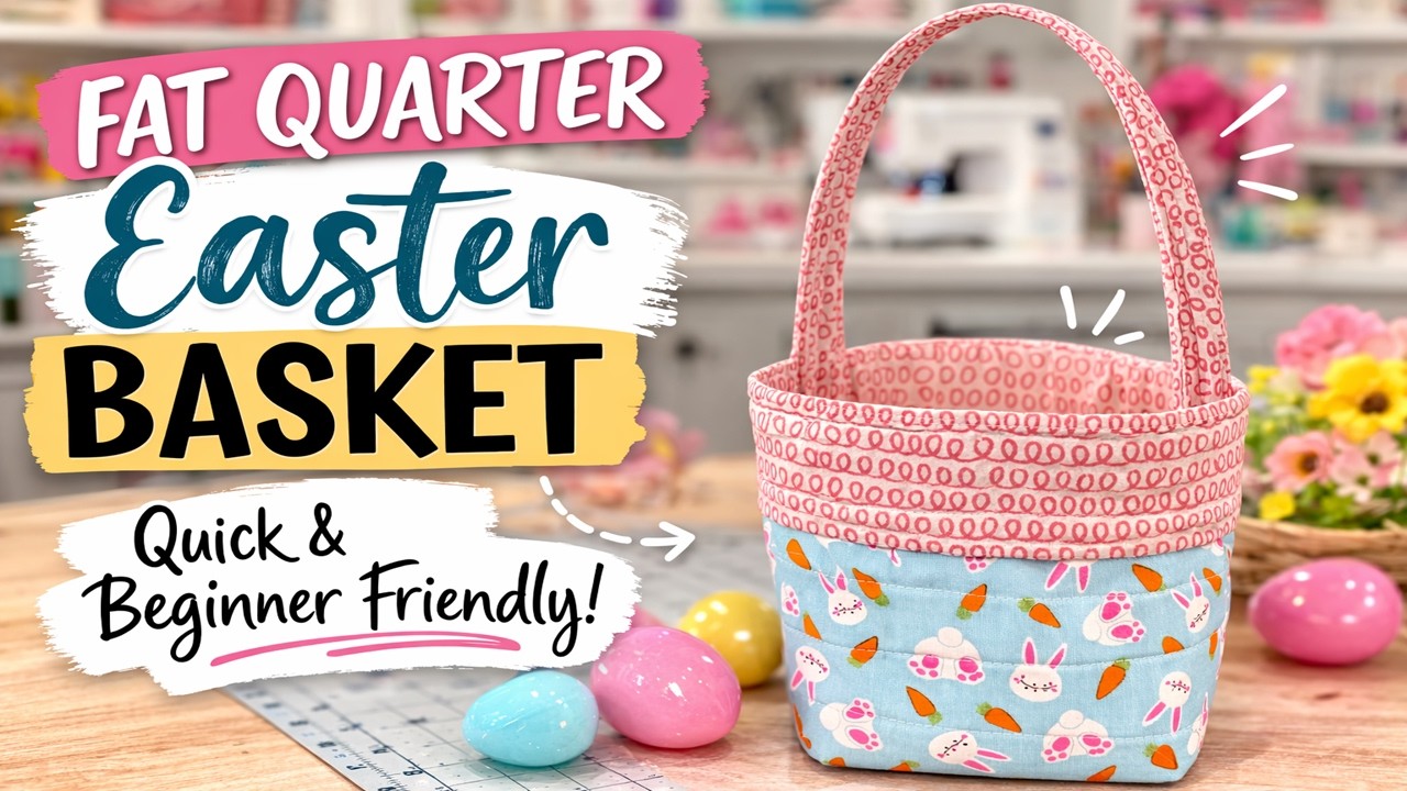 🐣 Don’t Buy an Easter Basket — Make One No One Else Has! (No Pattern, 2 Fat Quarters)