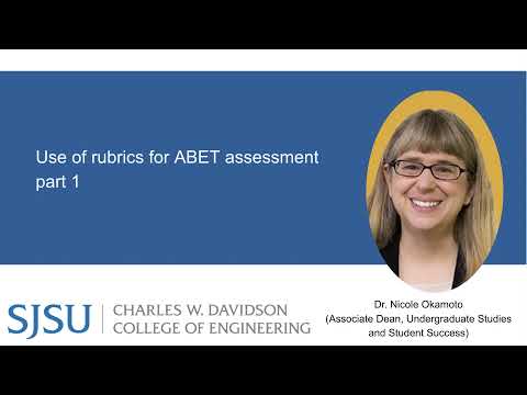 Use of rubrics for ABET assessment part 1