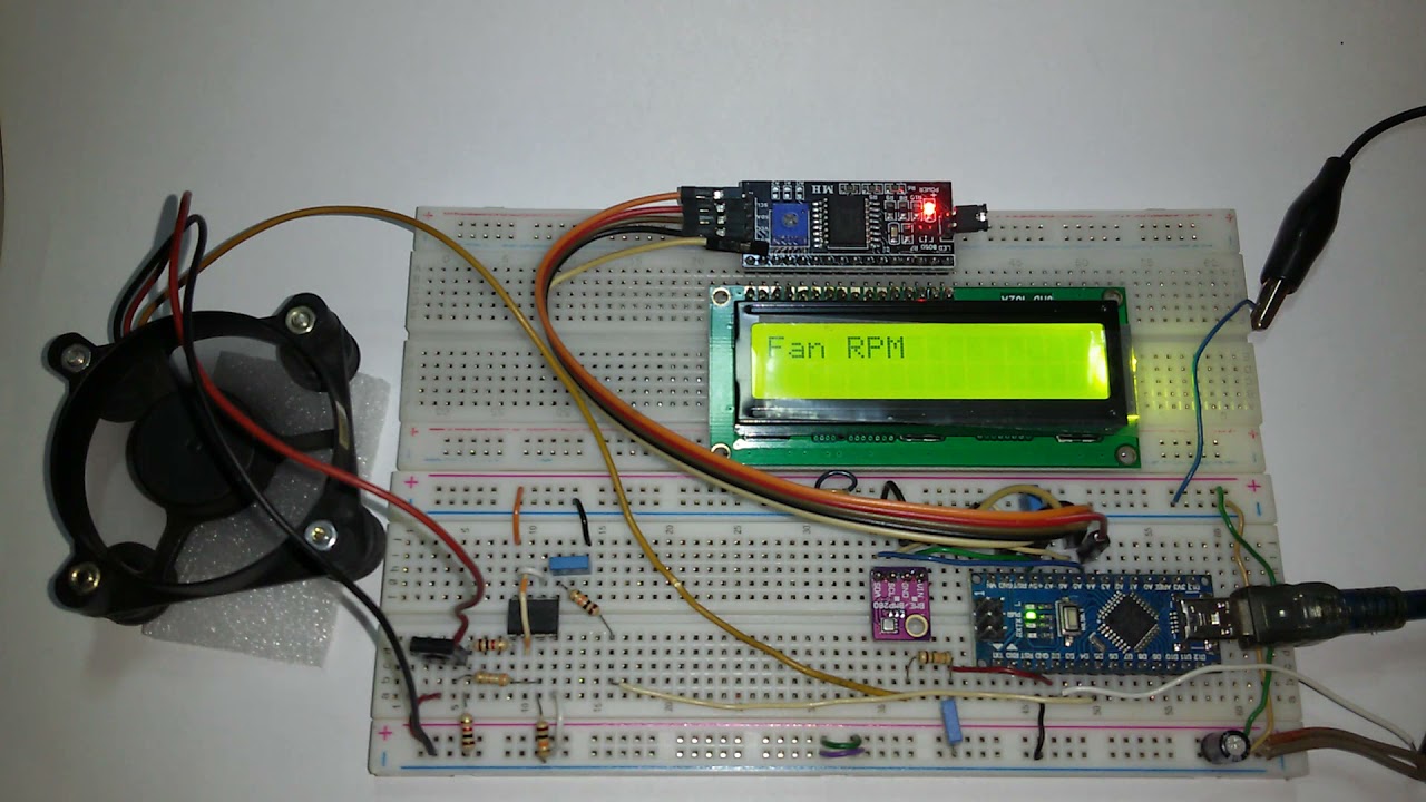 Fan Speed Control and RPM Monitoring with Arduino, LCD and BME280 temperature sensor