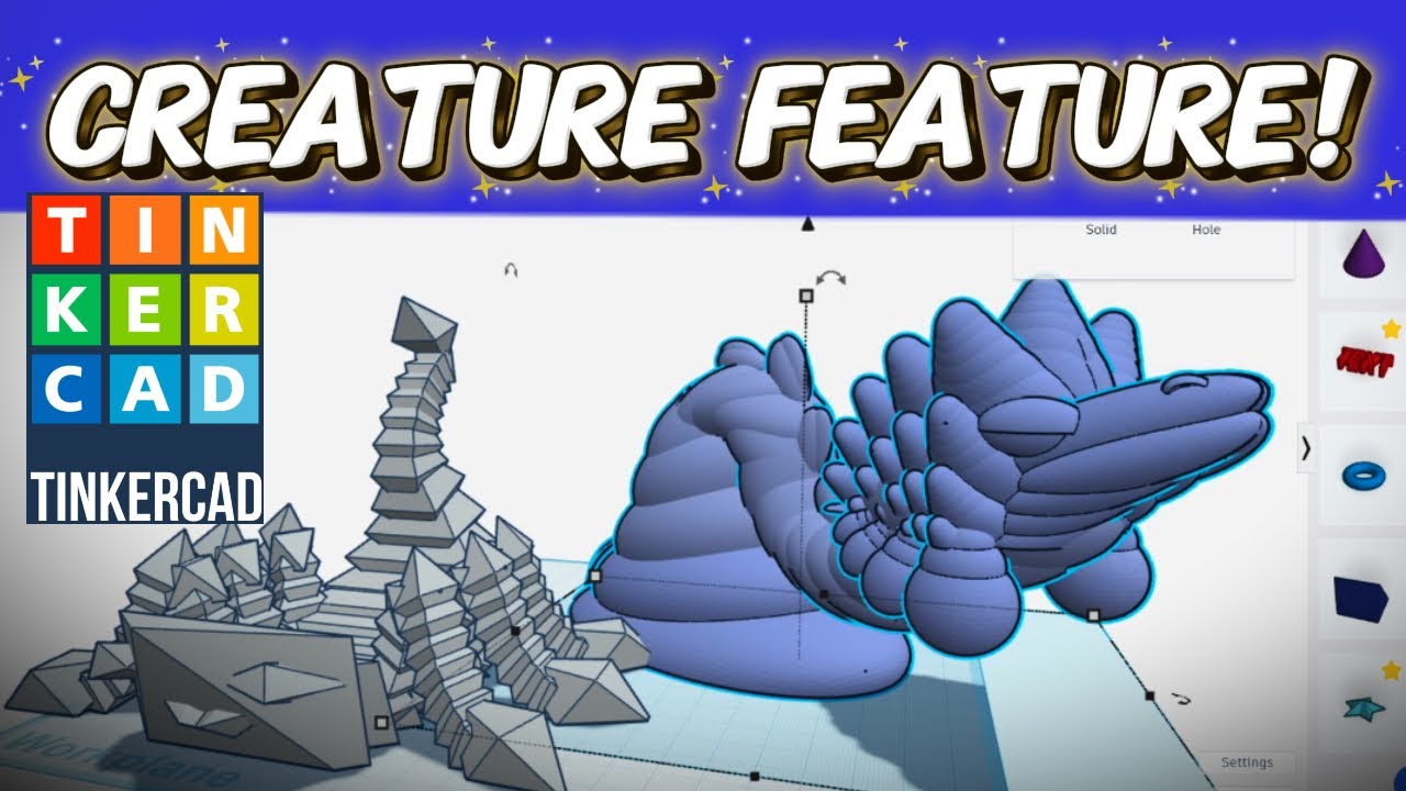 Tinkercad Tutorial, Making Random Creatures Easy! ( 3D Modeling )