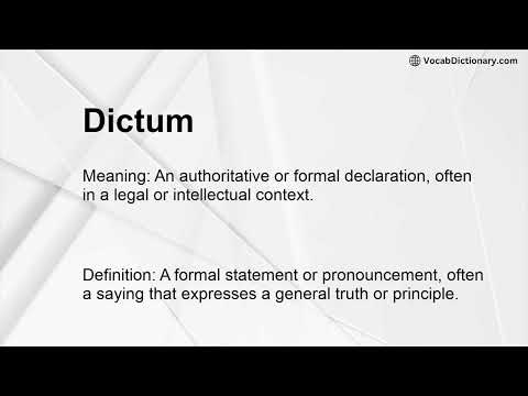 Dictum Meaning