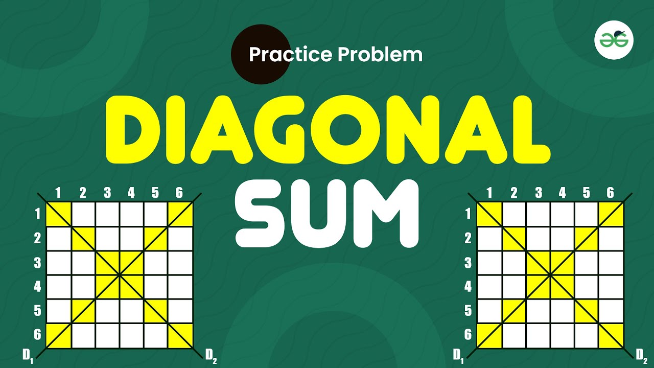 Diagonal Sum | School Practice Problem | GeeksforGeeks School