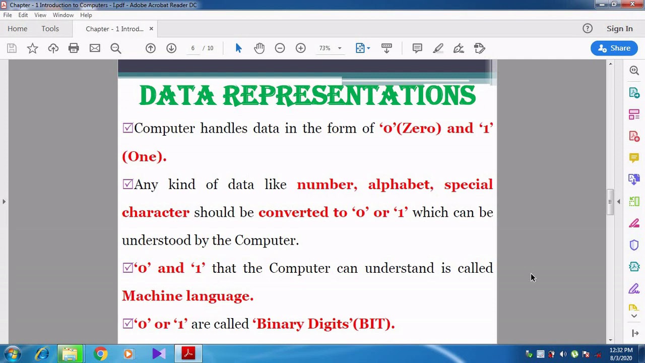 Introduction, and Data representation