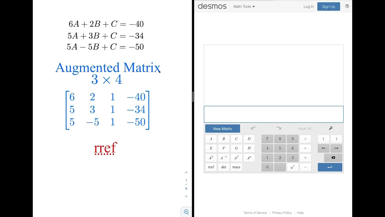 Use Desmos Matrix Calculator To Solve Systems Of Equations