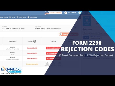 IRS Form 2290 Rejection Codes Explained.