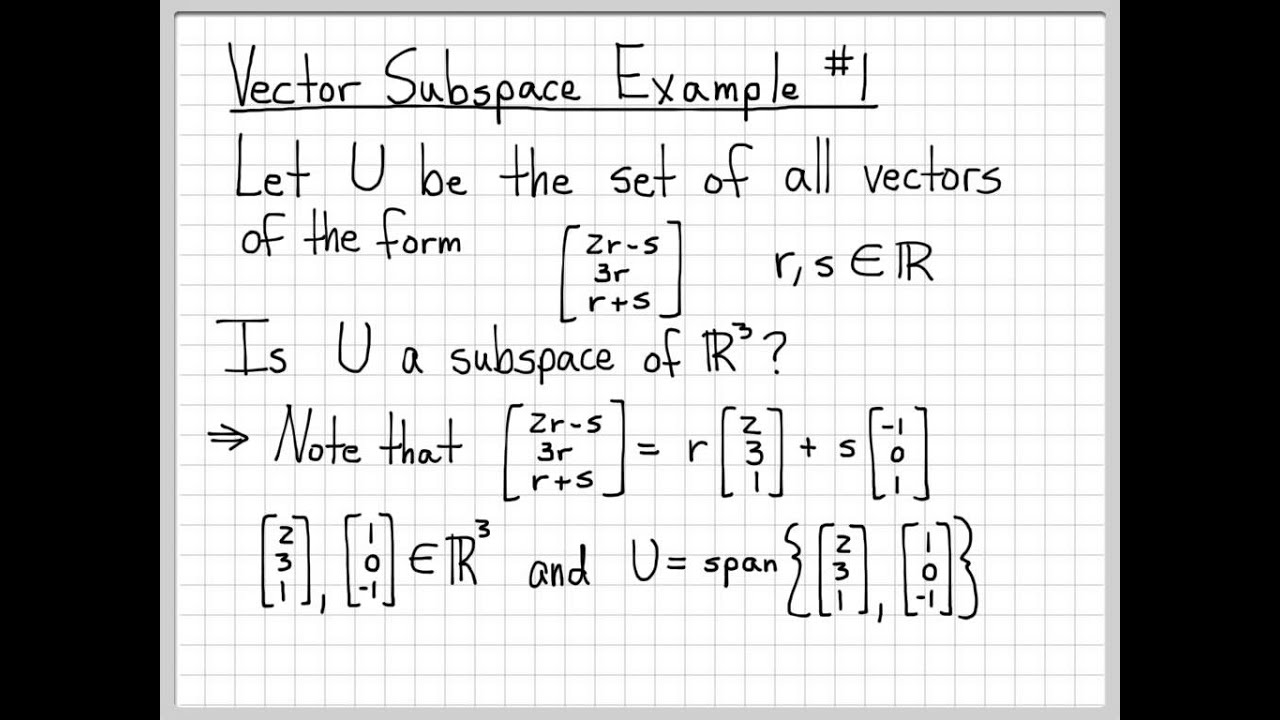Linear Algebra Example Problems - Subspace Example #1