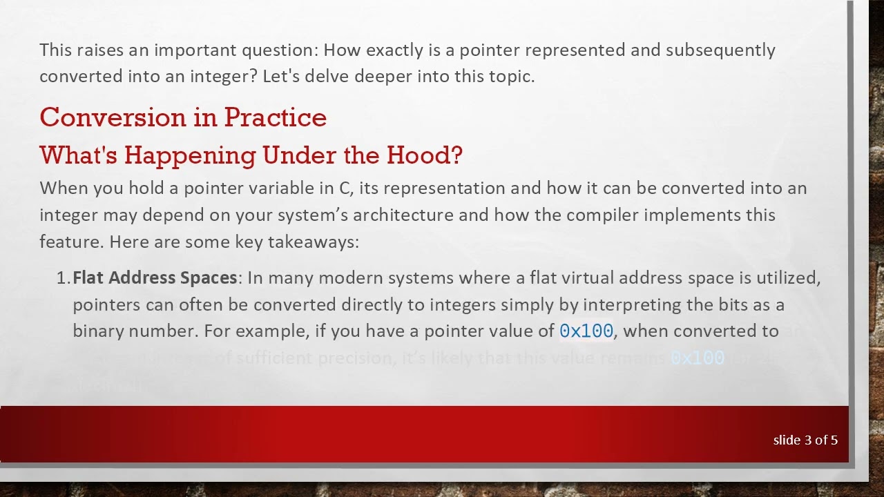 Understanding Pointer to Integer Conversion in C: What You Need to Know