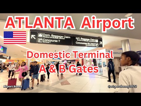[4K] Exploring ATL Atlanta Airport: Walking Tour of Domestic Terminal A & B Gates