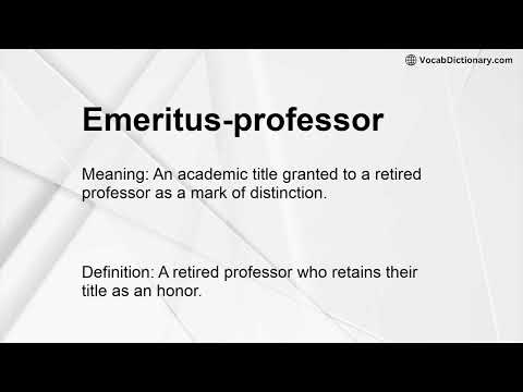 Emeritus-professor Meaning