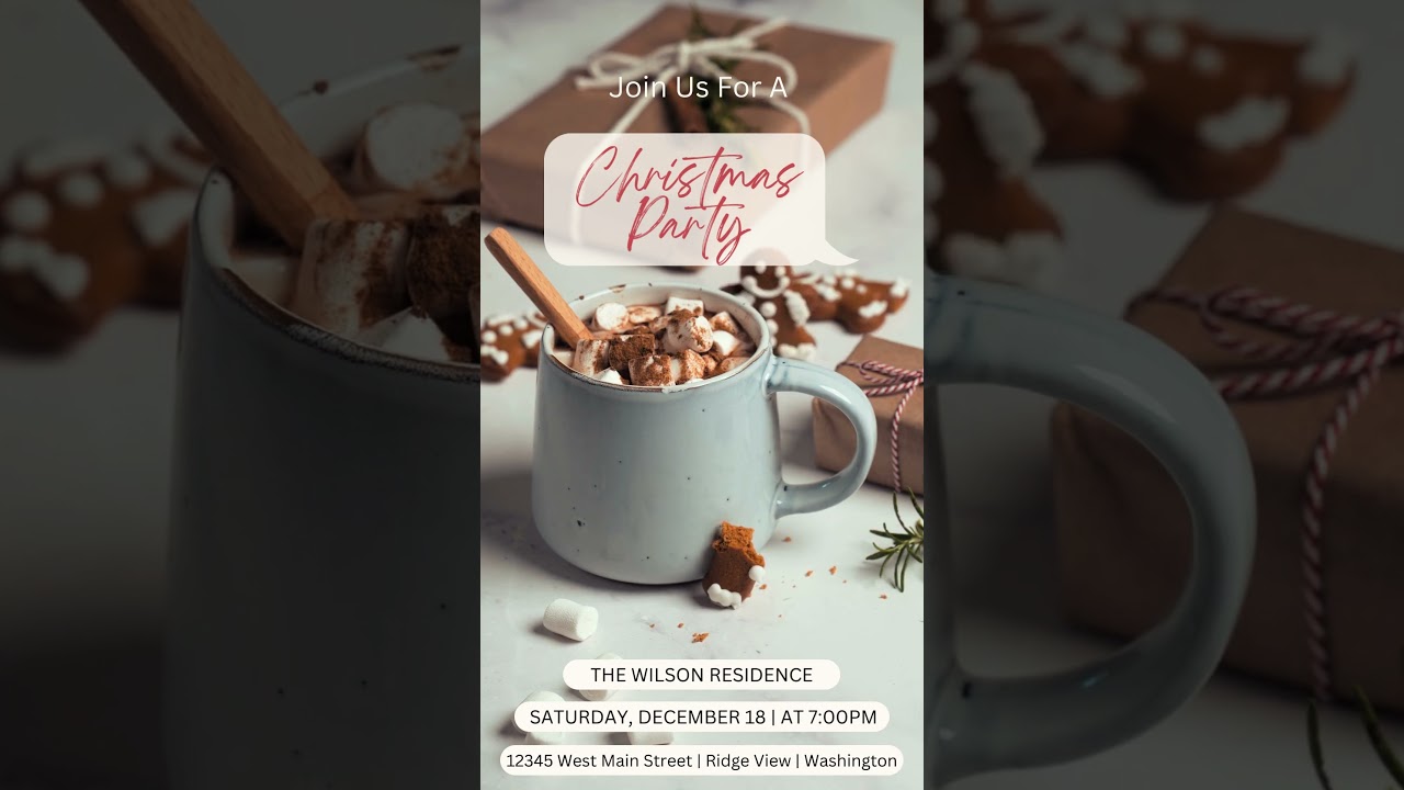 Editable Christmas Dinner Video Invitation