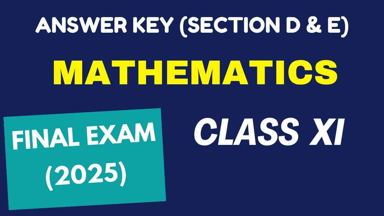 XI (March 2025) Maths Answer Key
