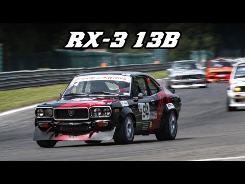 Rotary-Powered Mazda RX-3 Race Car Rips Around Spa - Sound Video