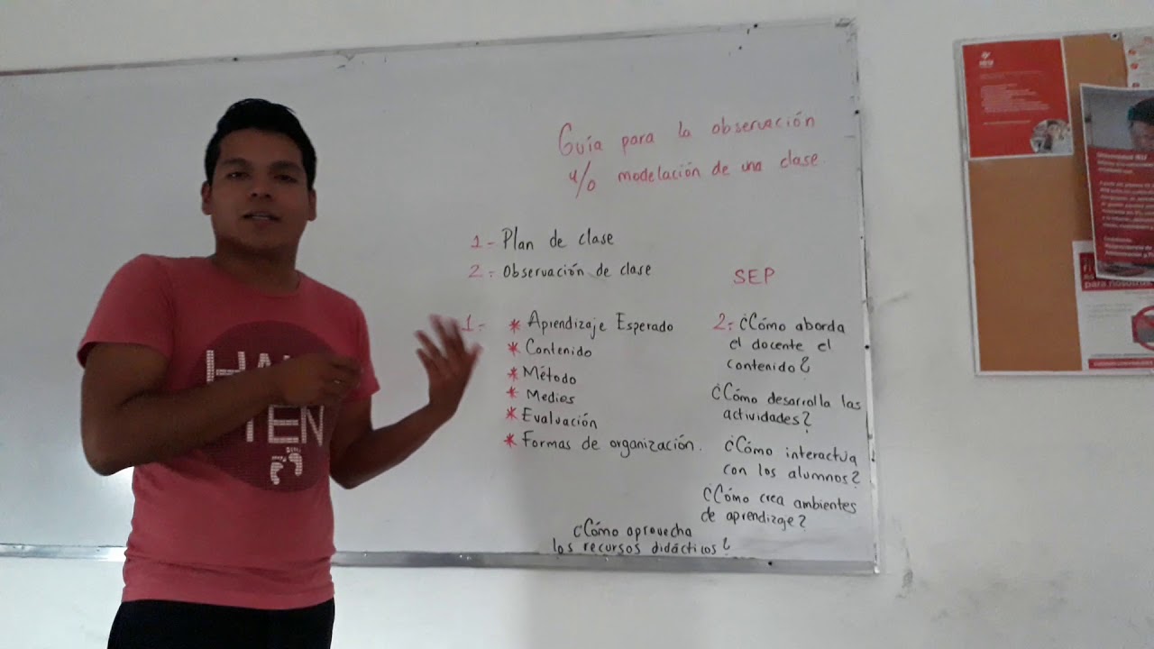 Guía para la observación y/o modelación de una clase