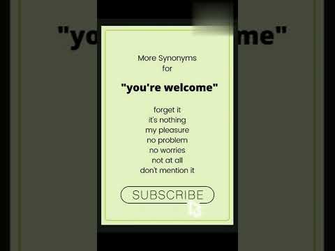 Stop saying You're Welcome | Synonyms for You're welcome | Synonyms fpr welcome #shorts