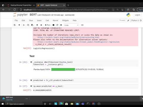 Using BERT with Scikit Learn to do Text classification | python