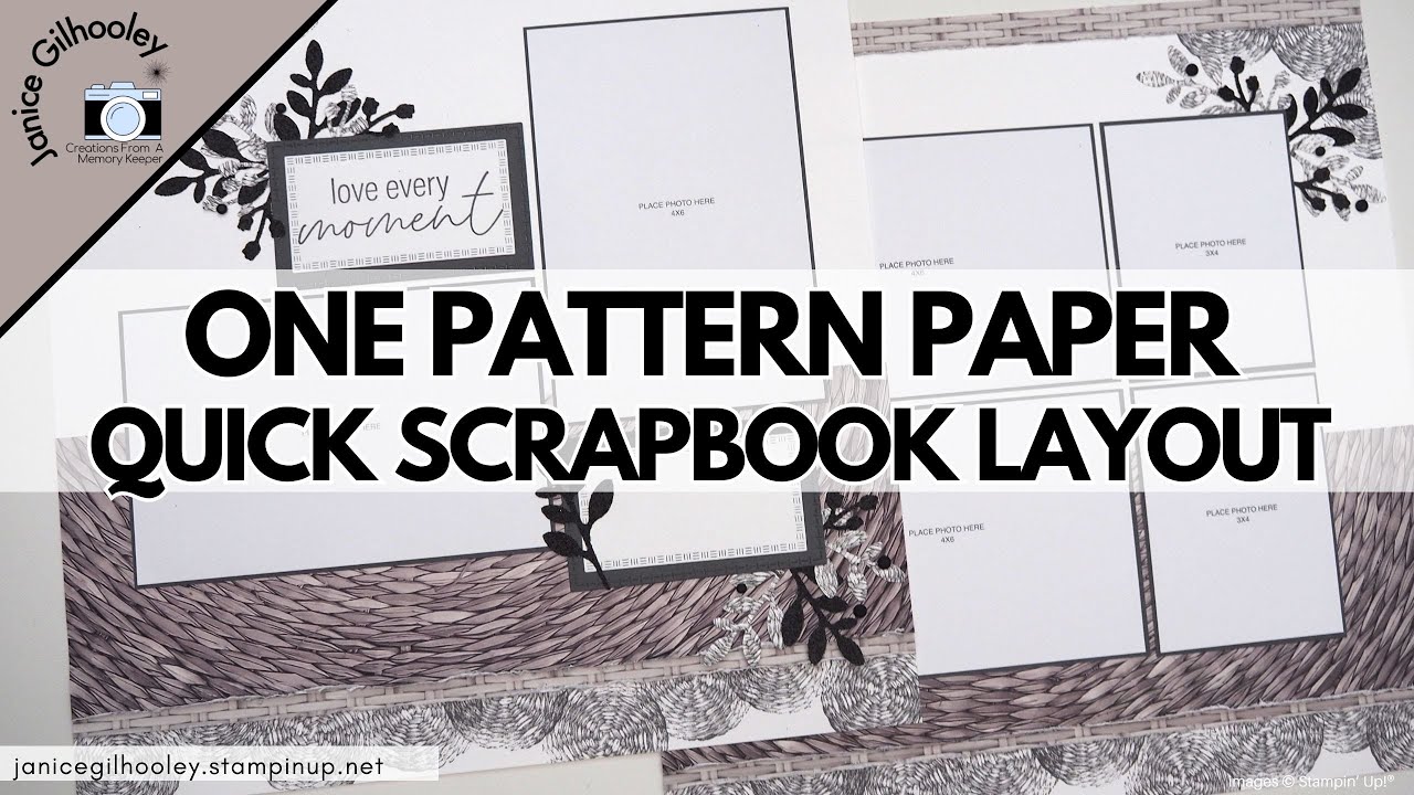 One Pattern Paper | Quick Neutral Scrapbook Layout | Stampin' Up!